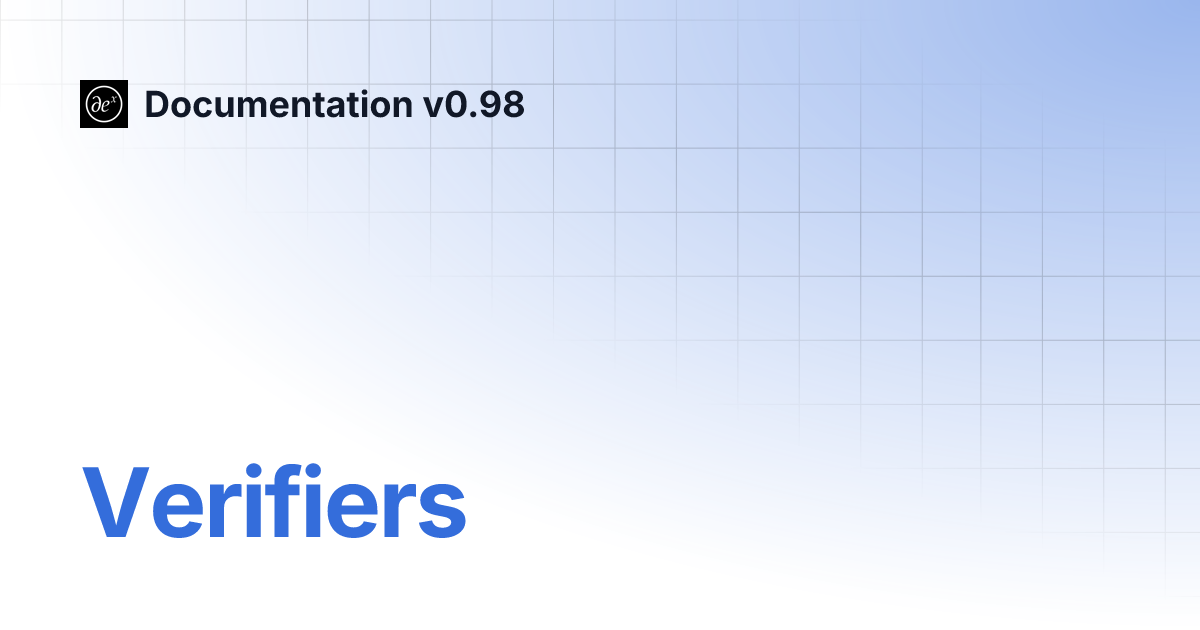 Verifiers | Documentation v0.98